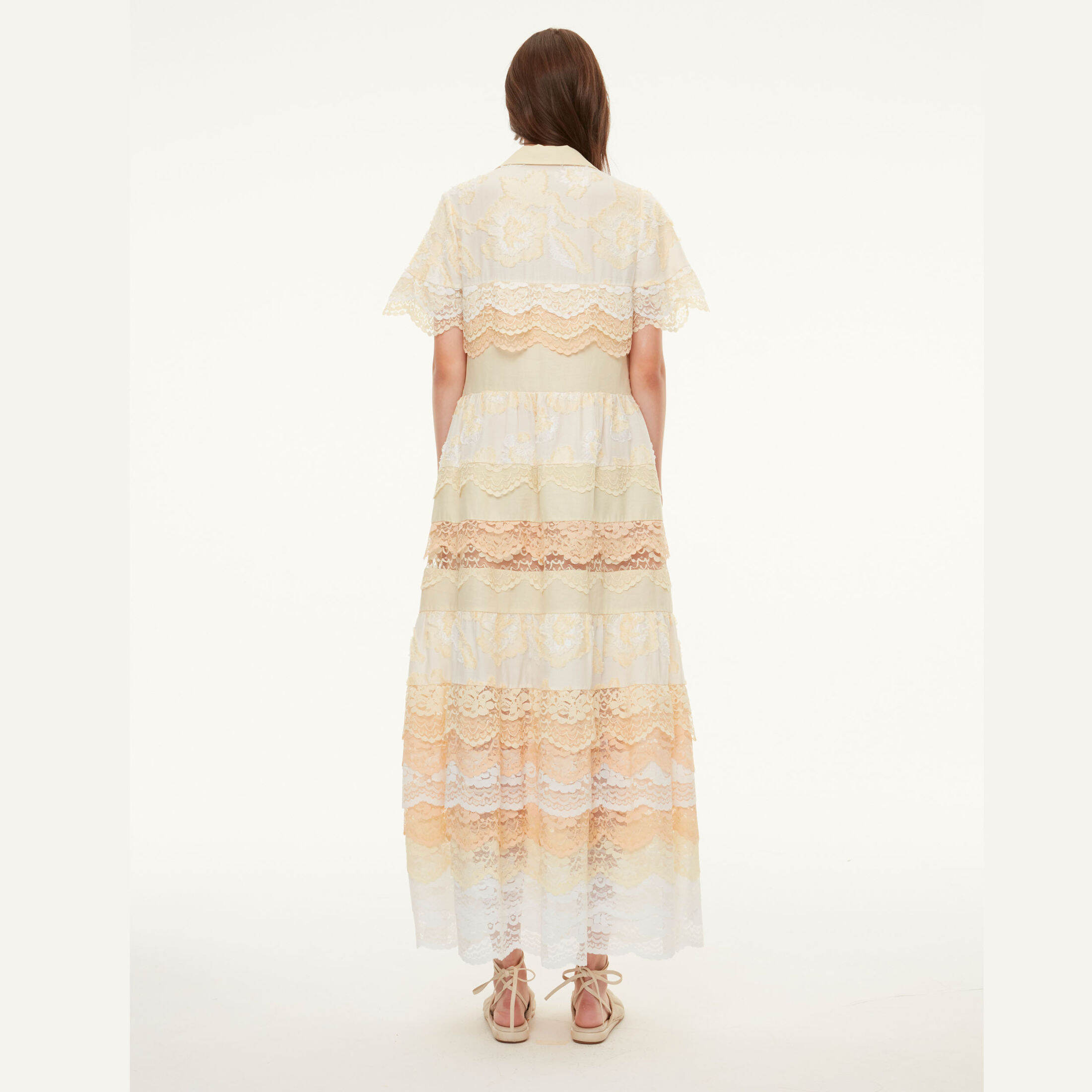 [AW22] JANESUDA long dress with collar เดรสยาว เดรสลูกไม้ยาว เดรสลูกไม้คอปก | Lazada.co.th