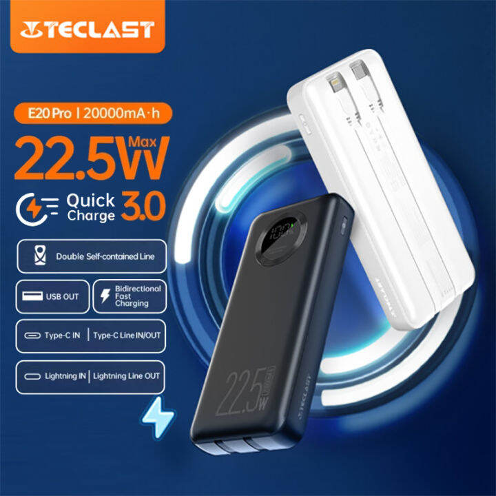Teclast E20 Pro 20000mAh Original power bank 22.5W PD 18W Carry Type-C ...