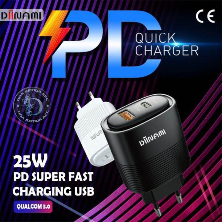 DSA BATOK CHARGER POWER SUPER II Dual Port USB (2.4A ) & Type-C (PD) 3A ...