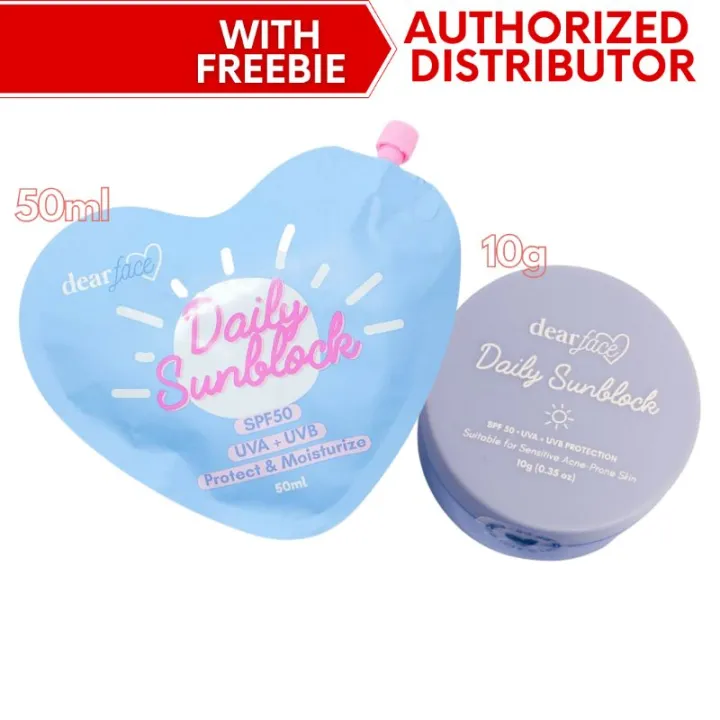 【Local Stock】 Dear Face Daily Sunblock SPF50 50g pouch | Lazada PH