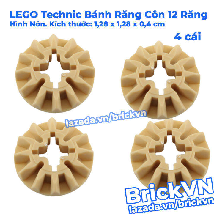 [4 Cái] LEGO Technic Bánh Răng Côn 12 Răng Hình Nón, Màu Vàng Cát ID ...