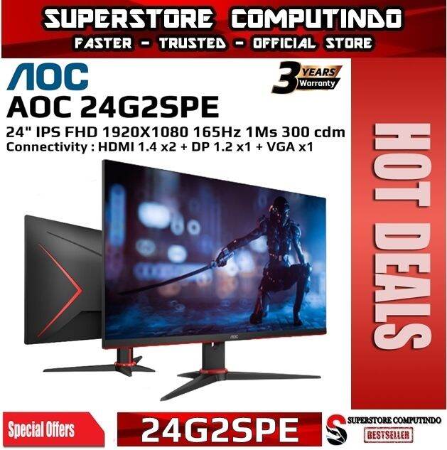 Monitor LED AOC 24G2SPE 24" IPS FHD 165Hz 1MS 300cdm VGA HDMI DP VESA ...