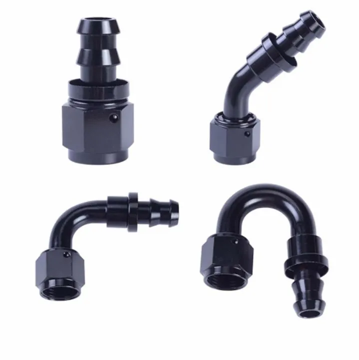 WENSH Reusable 0 45 90 180 Degree Fitting AN6 Push On Lock Hose Oil ...