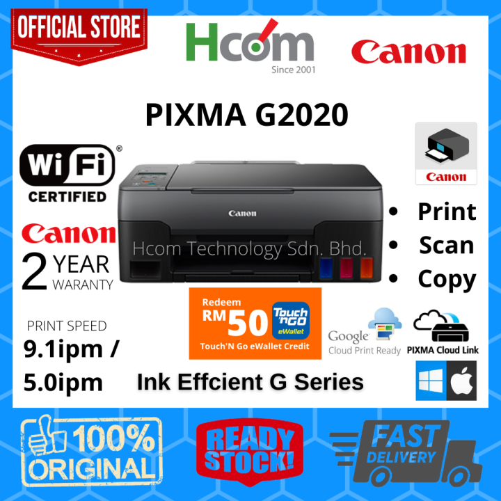 Canon PIXMA G2020 Ink Efficient All In One Refillable Ink Tank Printer ...