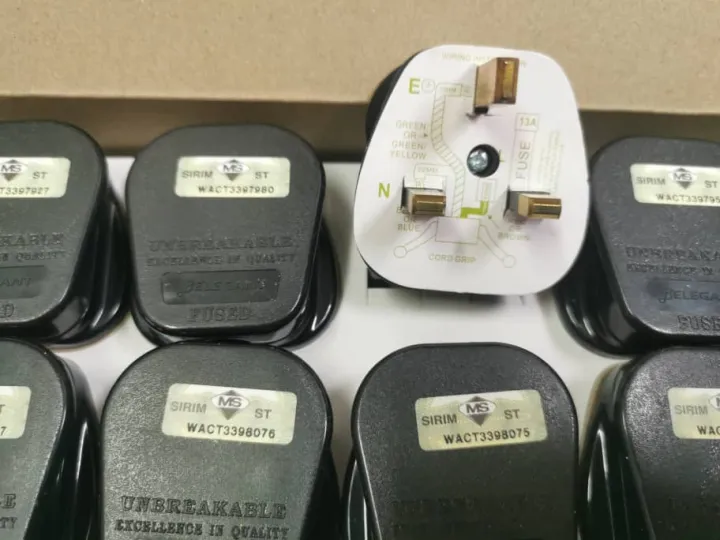(20PCS / 1PC) 13A 3PIN PLUG TOP [ BLACK ] / SIRIM PLUG TOP [ BLACK ...