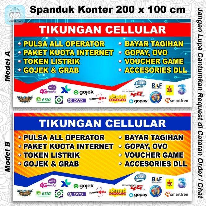 BANNER KONTER / SPANDUK KONTER / BACKDROP KONTER / SPANDUK AGEN PULSA ...
