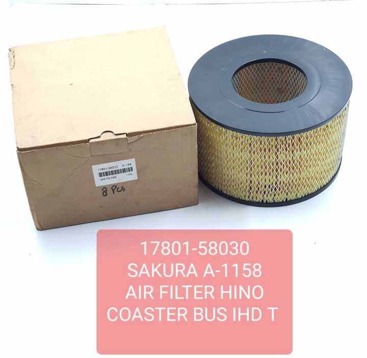 17801-58030 SAKURA A-1158 AIR FILTER TOYOTA COASTER HINO BUS | Lazada ...