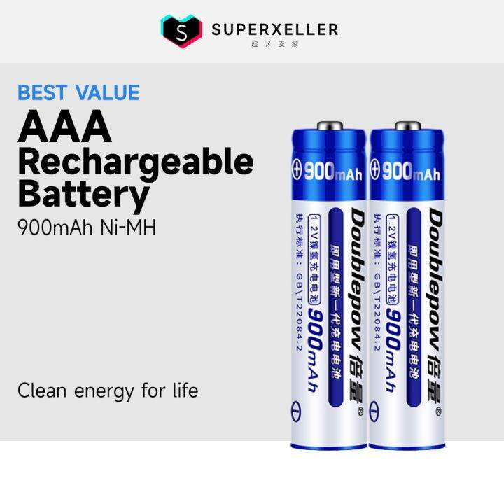 DOUBLEPOW Battery Rechargeable AAA 3A Rechargeable Battery Rechargeable ...