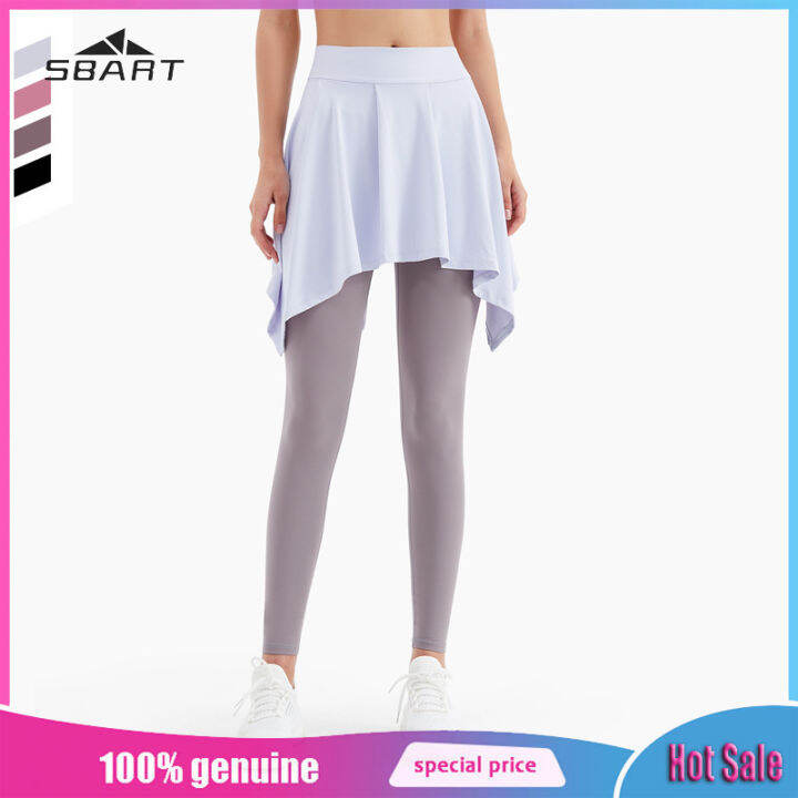 SBART กระโปรงสั้นโยคะกีฬา สายรัดกันเดินกระโปรงหนึ่งชิ้นผ้าพันคอคลุมสะโพกกระโปรงบัลเล่ต์ชุดโยคะ ...