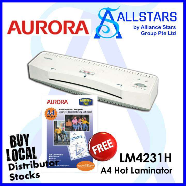 (ALLSTARS PROMO) (FREE 100pieces A4 Pouches) AURORA LM4231H A4 Laminator / Laminating machine ...