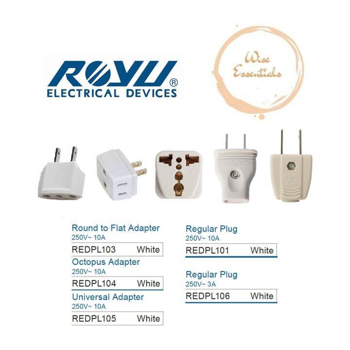 ROYU Adapter (Regular to Flat Octopus Universal Adapter Regular Plug ...