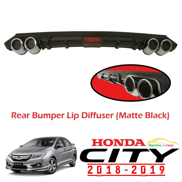 Honda City 2018-2019 Rear Bumper Lip Diffuser (Matte Black) | Lazada PH