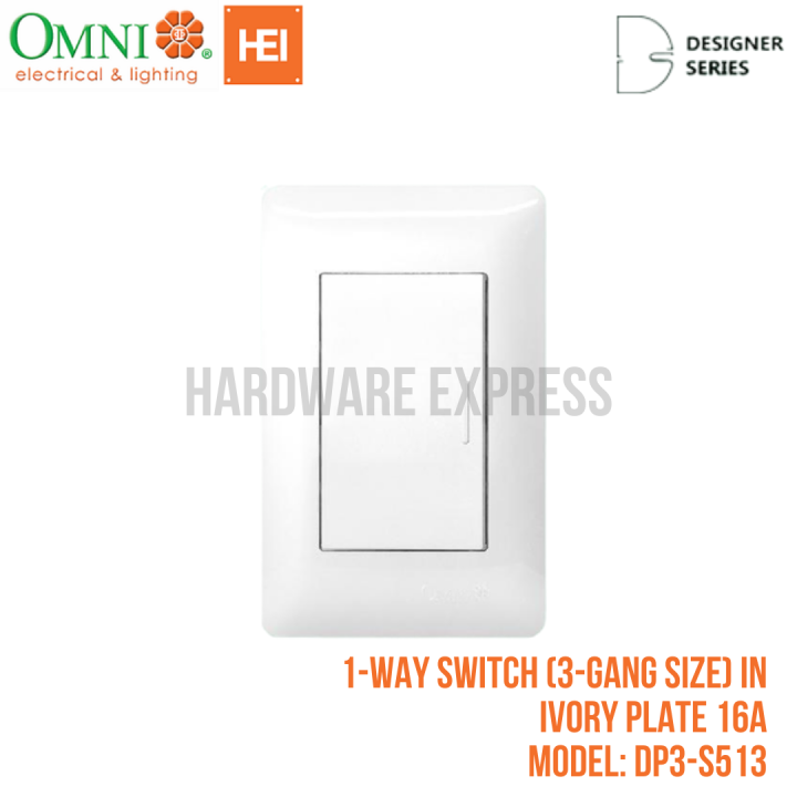 Omni Designer Series 1-Way Switch in Ivory Plate 16A (1 Gang / 2 Gang ...