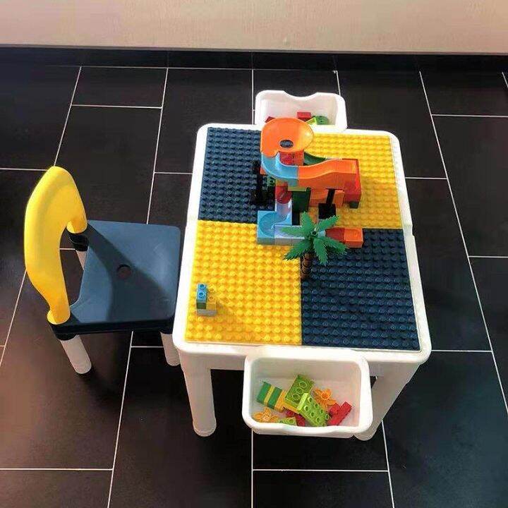 Children's building blocks table multifunctional assembled game with ...