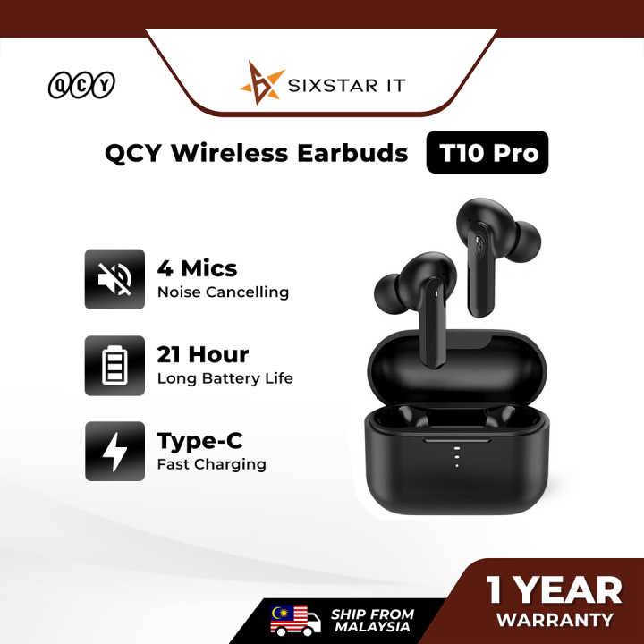 QCY T10 Pro Bluetooth 5.0 True Wireless Earbuds TWS ENC Noise ...