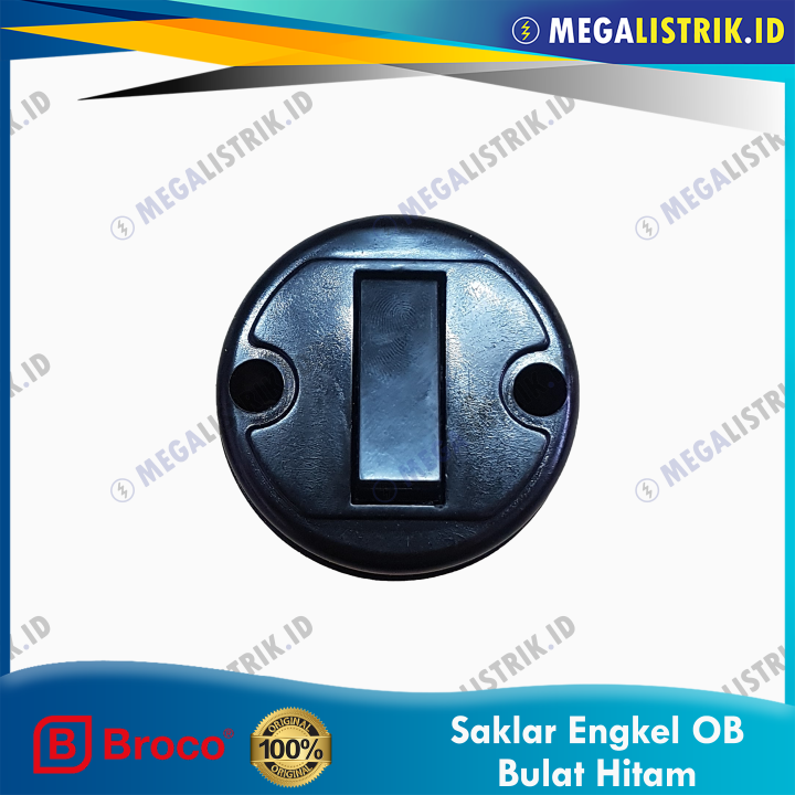BROCO SAKLAR ENGKEL OUTBOW BULAT HITAM 630N / SAKELAR SINGLE 1 GANG ...