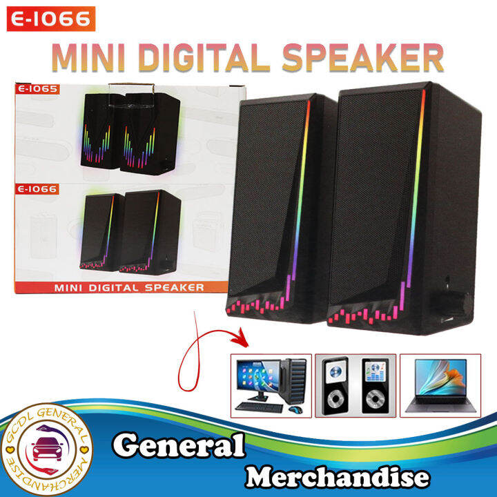 Mini digital speaker E-1066 RGB color usb 2.0 multi media speaker | Lazada PH