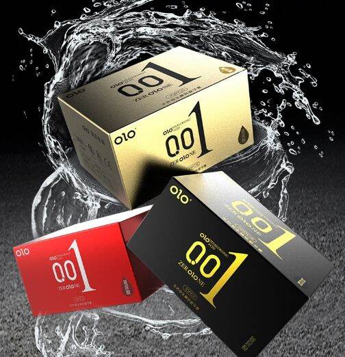 ถุงยางอนามัยบางเฉียบ 0.001 มม. Olo 001 Comdoms (10ชิ้น/1กล่อง) สารหล่อลื่นแบบธรรมชาติ สัมผัสแนบ ...