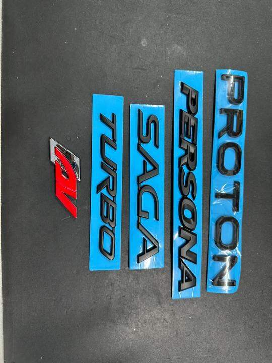 PROTON SAGA PERSONA X50 X70 TURBO UNIVERSAL REAR BONNET WORDING EMBLEM ...