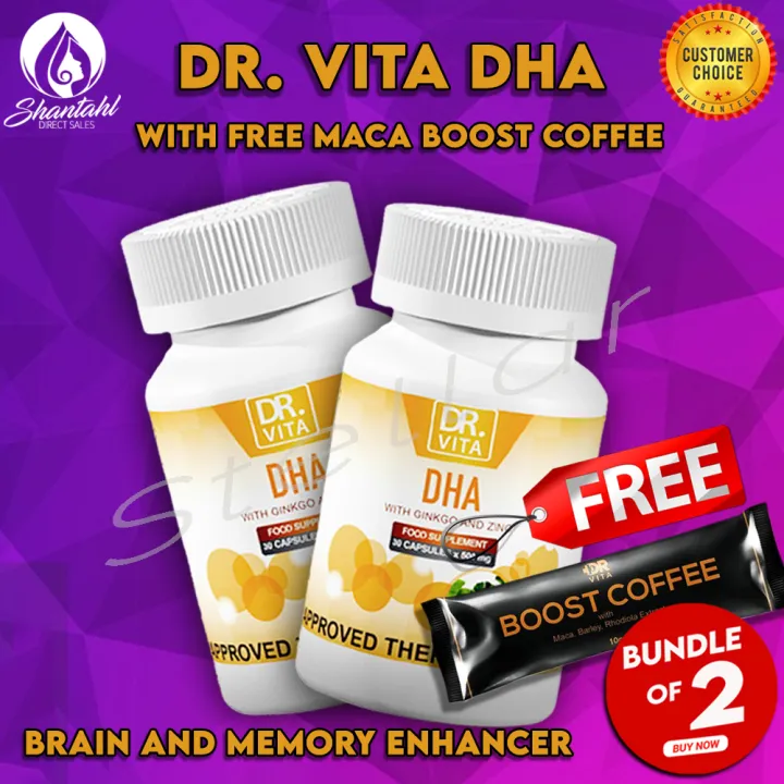 BUNDLE OF 2! FREE SACHET OF COFFEE! Dr. Vita DHA with Ginkgo and Zinc (Elderly), Dr. Vita DHA ...