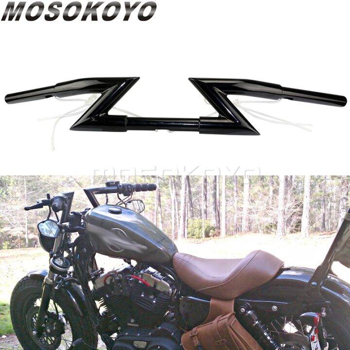 1 Black Drag Z Bars Handlebar for Harley Sportster XL883 XL1200 Softail ...