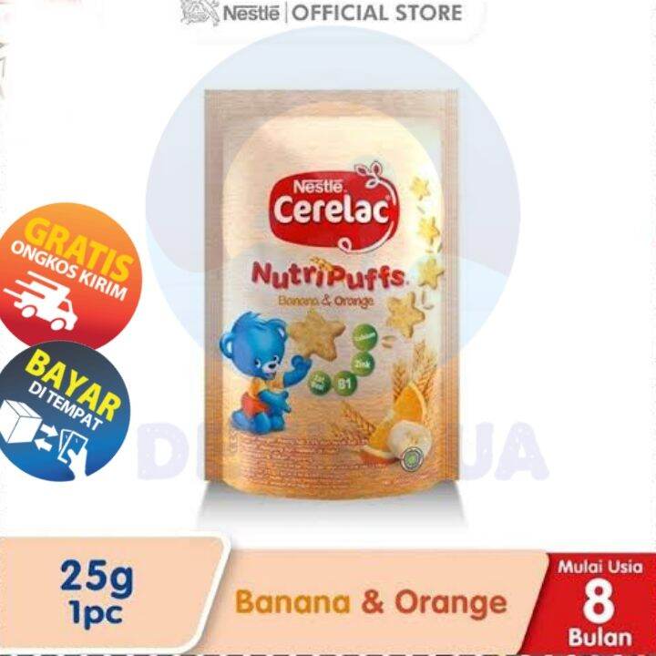 Cerelac nestle nutripuff snack bayi rasa pisang dan jeruk 25 gr ...