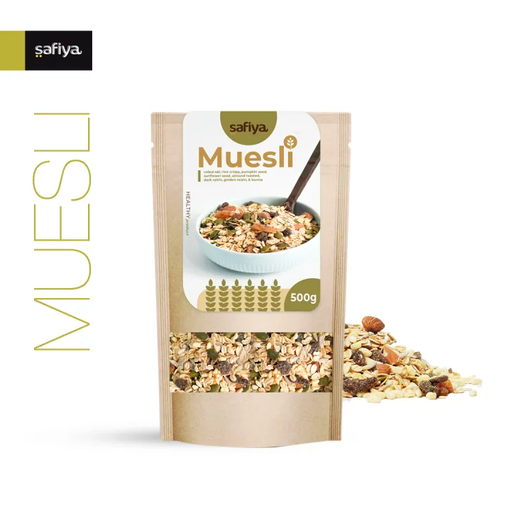 Muesli Fruit and Seed 500 gram Sereal Sehat Authentic Safiya Food ...