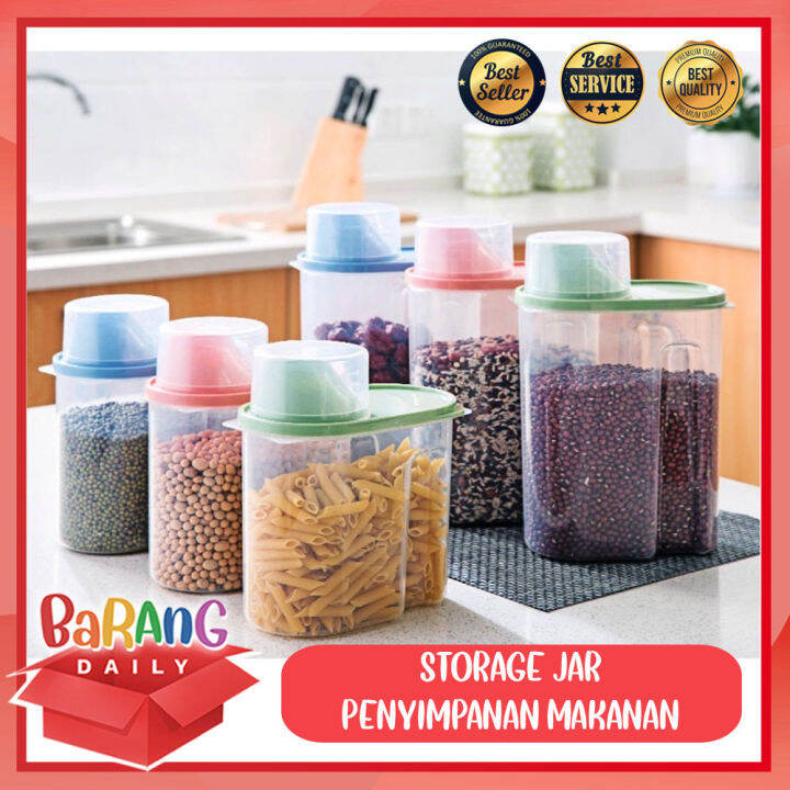 Storage Jar Tempat Penyimpana Cereal/Beras Kontainer Makanan | Lazada ...