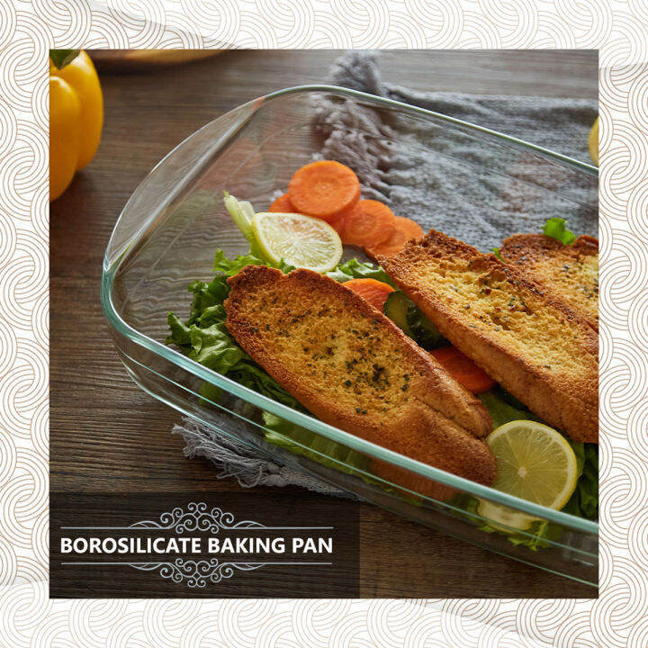 Locaupin Borosilicate Glass Baking Plate Microwavable Dish Plate ...