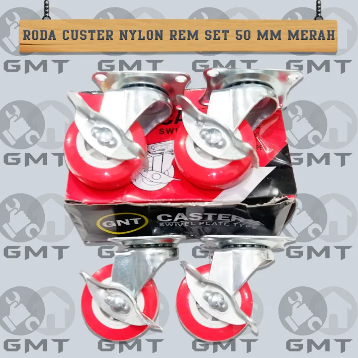 Roda Custer Nylon+Rem SG50 set Ukuran 50mm Merah | Lazada Indonesia