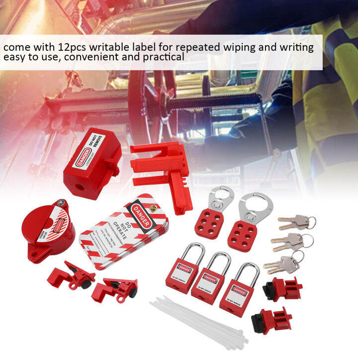 Safety Padlocks Set Electrical Lockout Tagout Kit Sturdy Impact ...