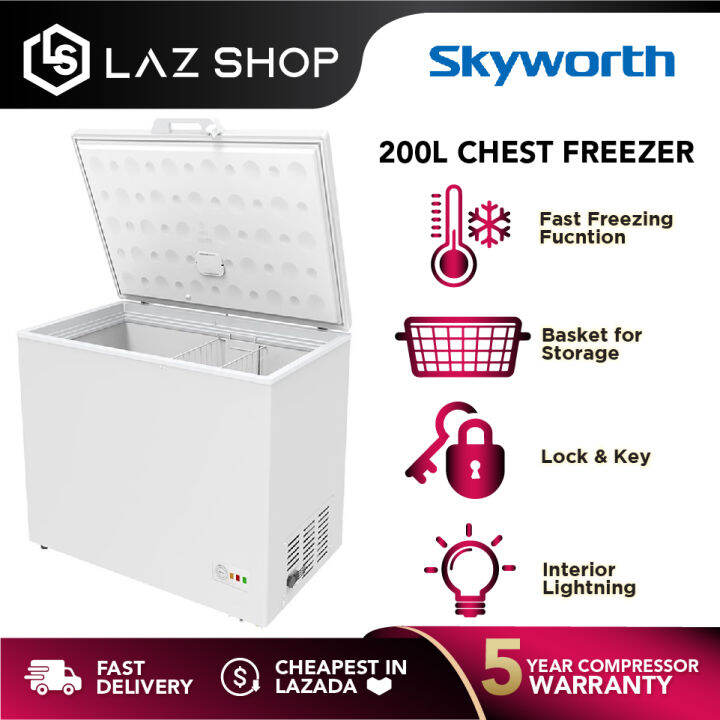 Skyworth 200L Chest Freezer BD-218 | Fast Freezing | Fridge ...