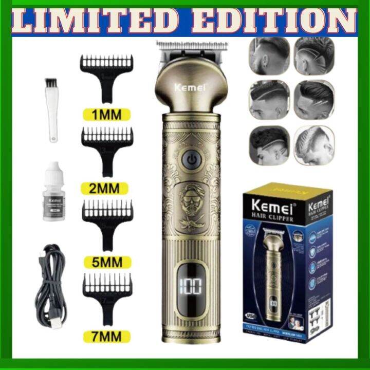 KEMEI Alat Cukur Elektrik Mesin Cukur Potong Rambut Kumis dan Jenggot Hair Clipper Profesional ...