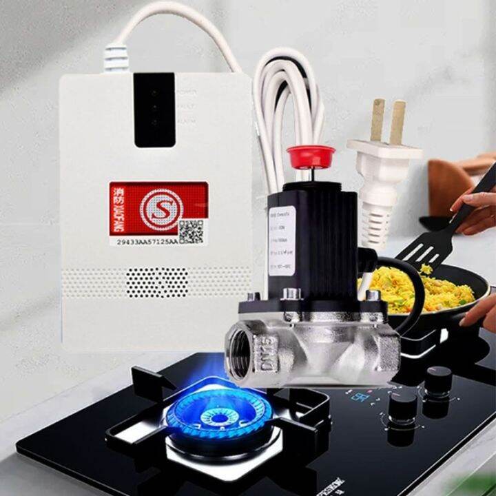 Propane Butane Methane Gas Sensor Valve Cut Off Gas Detectors Alarm ...