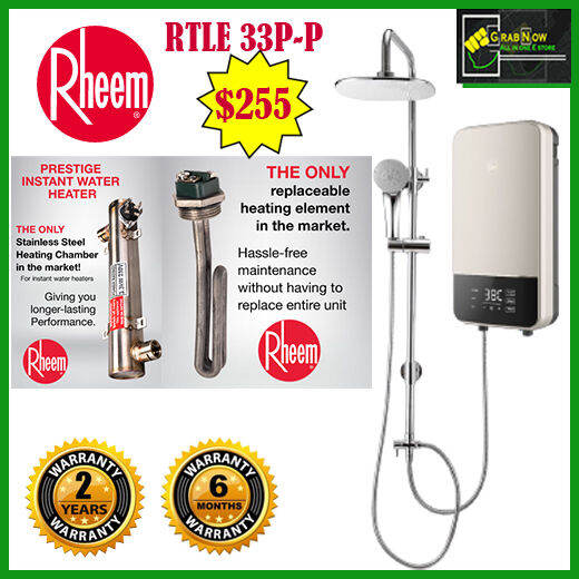Rheem Rtle 33p P Prestige Platinum Instant Rain Shower Heater New
