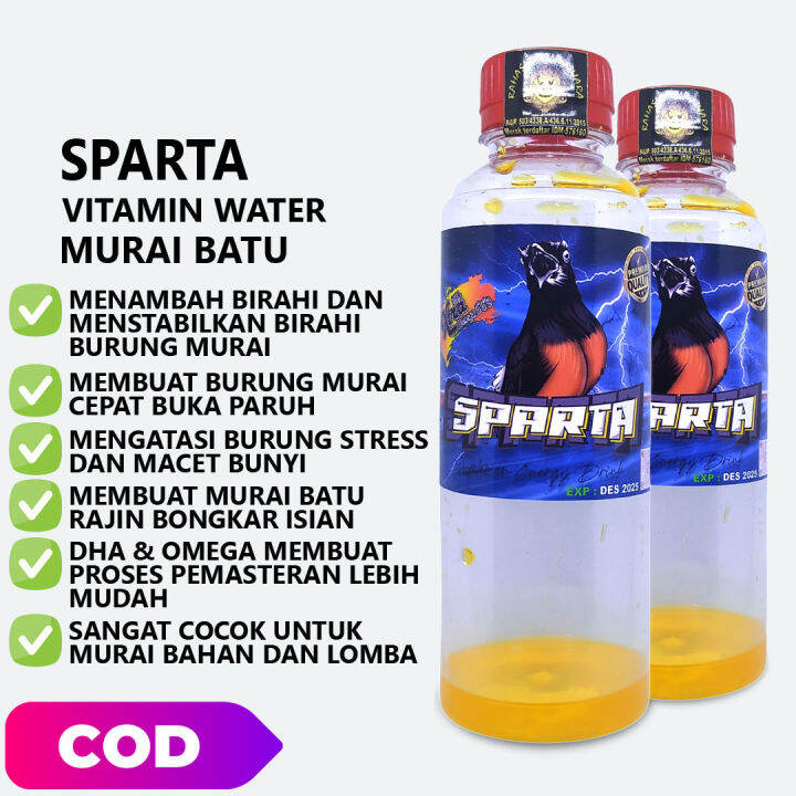 SPARTA VITAMIN WATER MINUMAN VITAMIN BURUNG MURAI BATU CEPAT BUKA PARUH ...