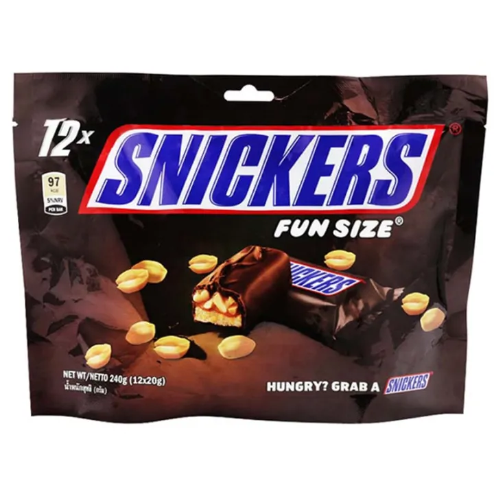 SNICKERS Fun Size สนิกเกอร์ส ช็อกโกแลตแพค (ขนาด 240 กรัม 1 ถุง ...
