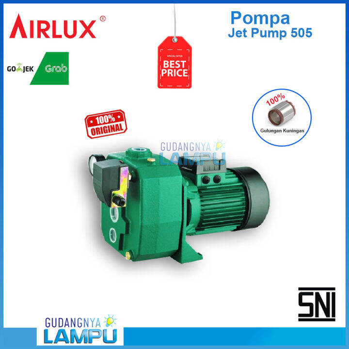 AIRLUX Mesin Pompa Air 505 A Jet Pump 50 Meter Sumur Dalam 505A DP505A ...