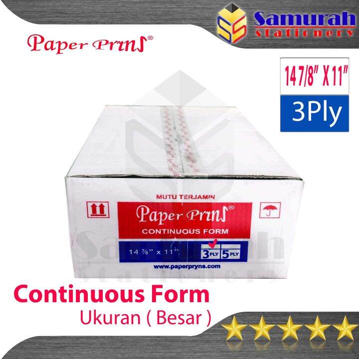 Kertas Continuous Form Paper Prins 14 7/8 x 11 " ( Besar ) B3 Ply NCR ...