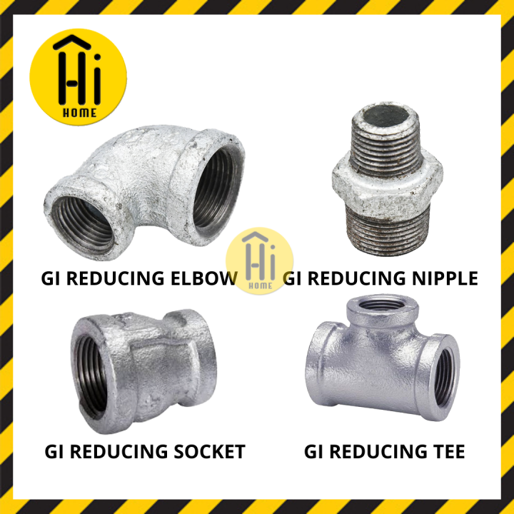 Galvanized Iron GI Reducing Elbow Socket Tee Nipple Pipe Fitting ...