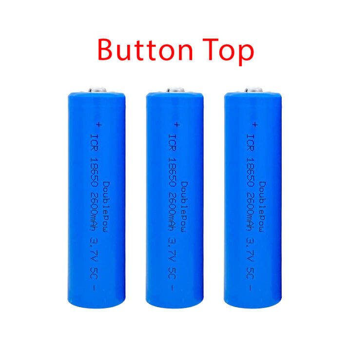 Doublepow 18650 Battery 3.7V 2600mAh Li-ion Rechargeable Battery True ...