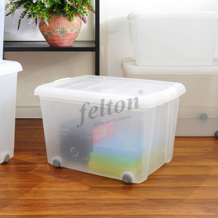 Felton Iconic Storage Box With Wheel, transparent box, home organizer ...