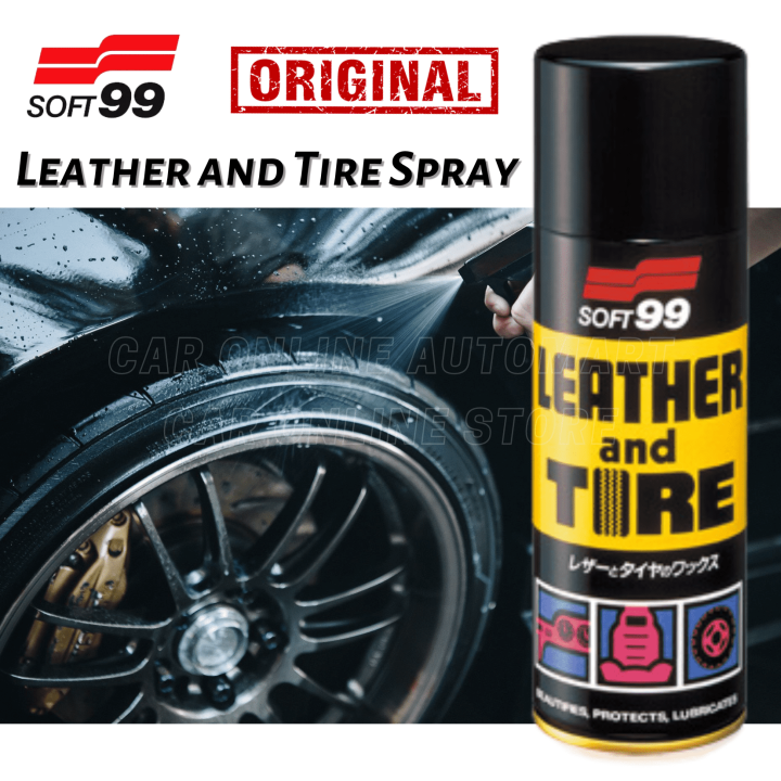 SOFT99 Leather & Rubber & Tire Spray Wax 420ml ( Original Soft 99 New ...