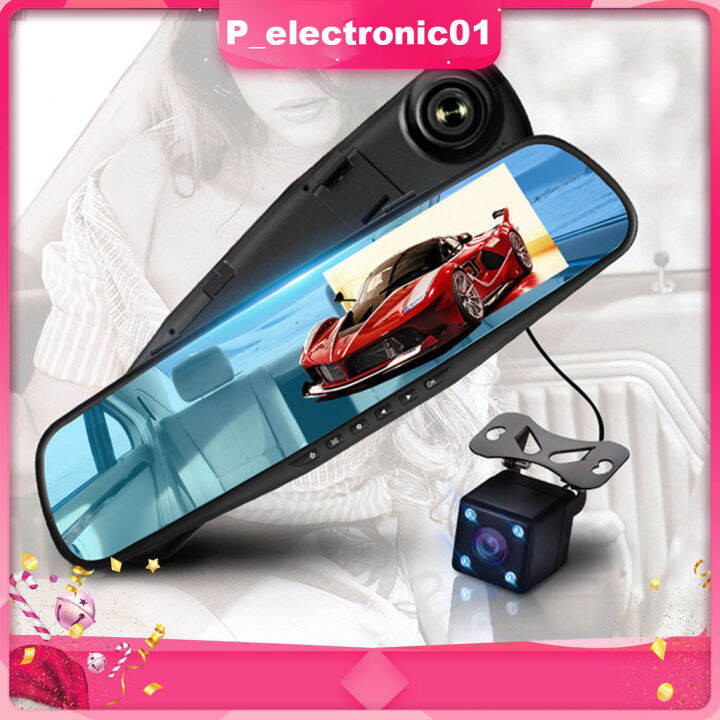 1080P 4.3 Car Camera Dash Cam Mirror Car Video Recorder Full HD 1080P ...