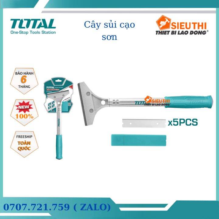 Sủi cạo sơn kim loại TOTAL THT183201 chất liệu hợp kim nhôm, kèm 6 lưỡi ...