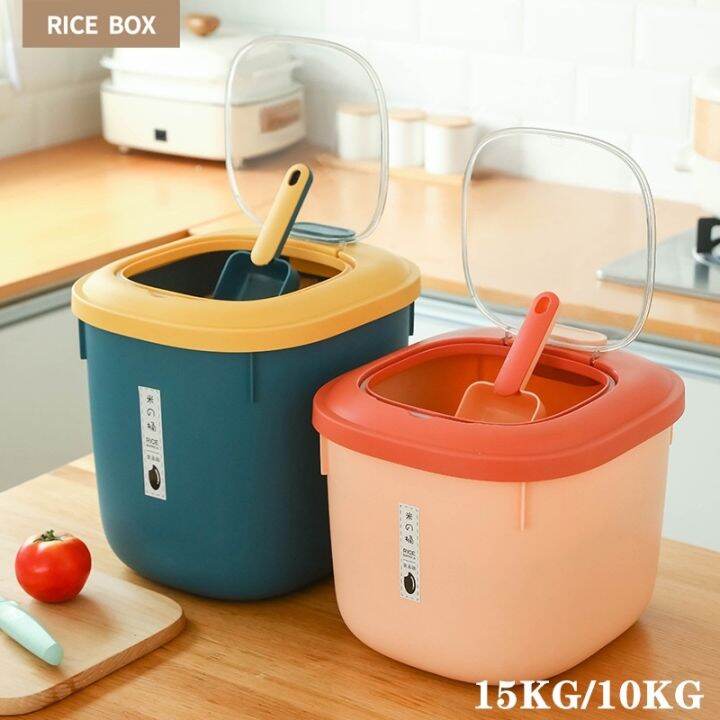 Rice Box Kitchen Container10/15KG Bucket Food Storage Sealed Cereals ...