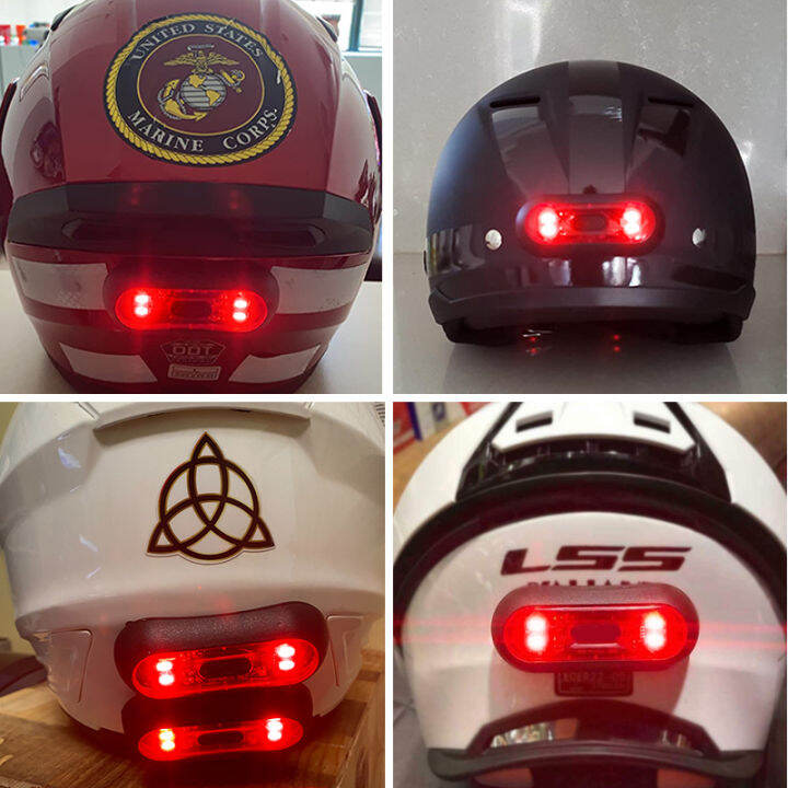 YC MOTOS Helmet Cycle Bike Helmet Night Safety Signal Warning Light LED ...