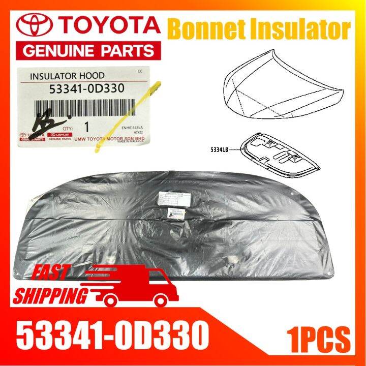 Genuine Toyota Front Bonnet Insulator 53341-0D330 – Vios / Yaris ...