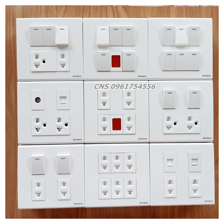 COMBO Công tắc - Ổ cắm - Ổ Mạng lan, Ổ TV, Ổ ĐT SINO S18CC Chính hãng ...