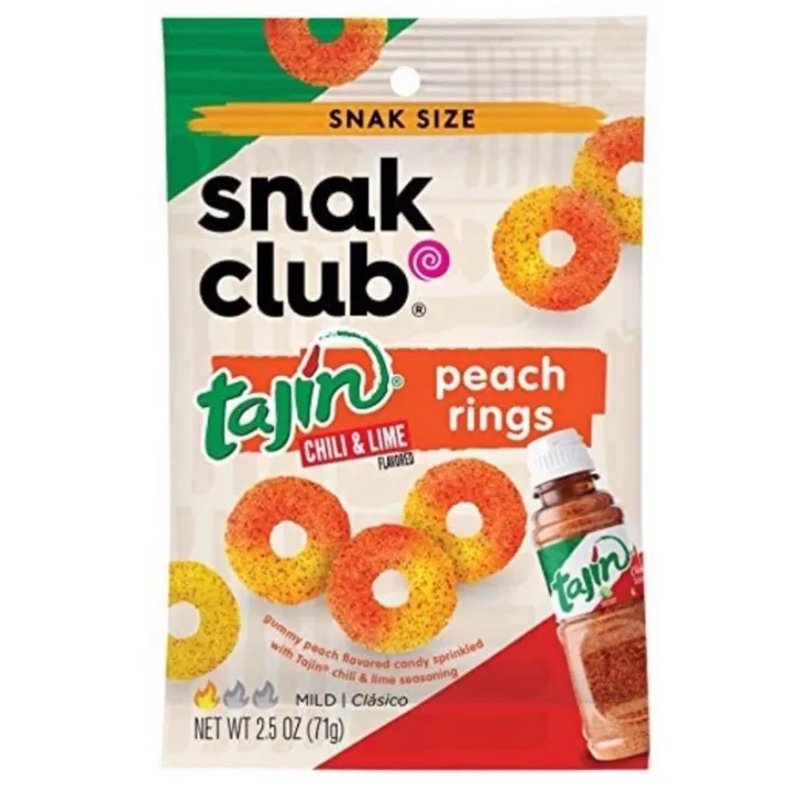 Premium💎 Snak Club Tajin Peach Rings, Sweet and Spicy Gummy Snacks 2 ...